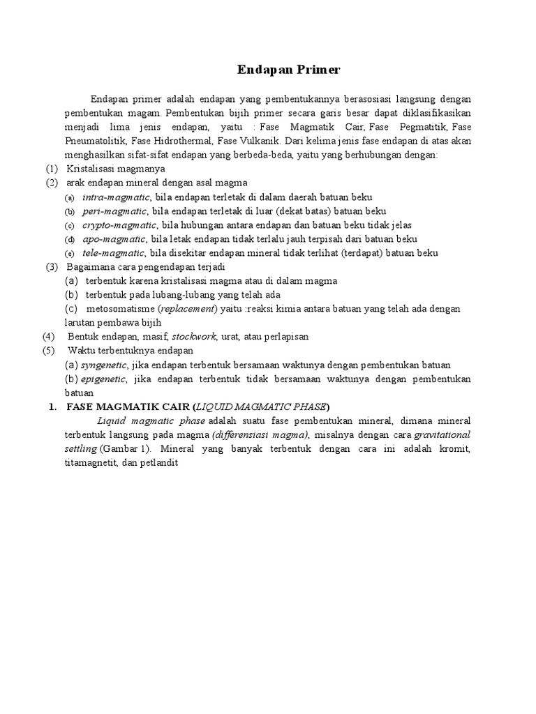 Endapan Primer | PDF