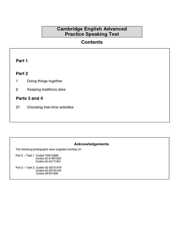 Cambridge English Advanced Sample Paper 4 Speaking Examiner Booklet v2 ...