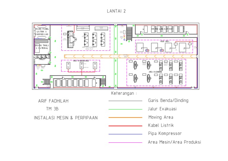 Lantai 2: Ruang Panel Listrik & Kompressor Ruang Lab Cad/Cnc | PDF