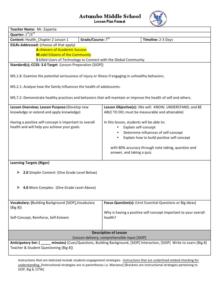 2 1 Feeling Good About Yourself | PDF | Self Concept | Lesson Plan