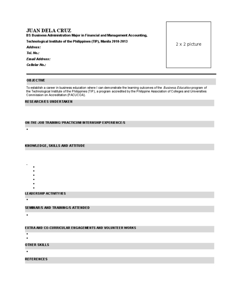 ABET Resume Format | PDF