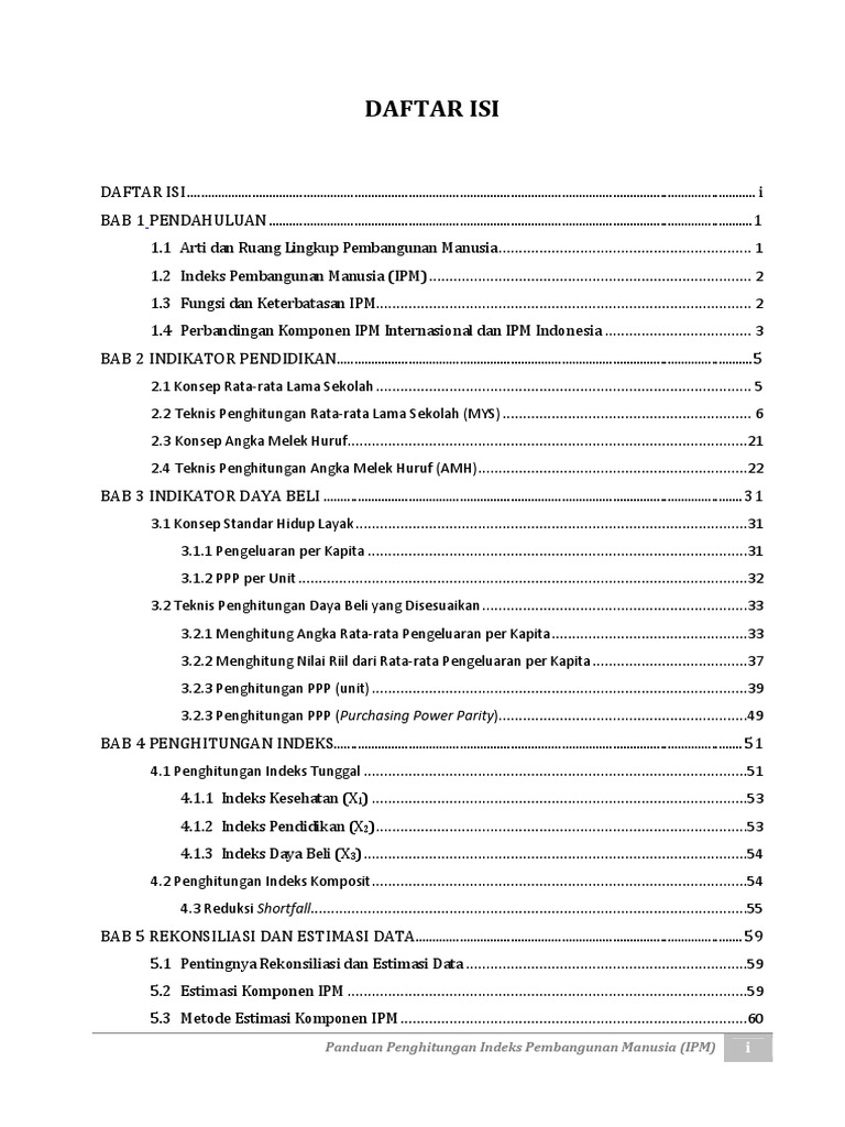 Panduan Penghitungan IPM (Revisi) | PDF