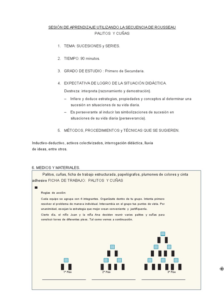 Sesión Modelo Brousseau | PDF | Enseñanza de matemática | Conocimiento