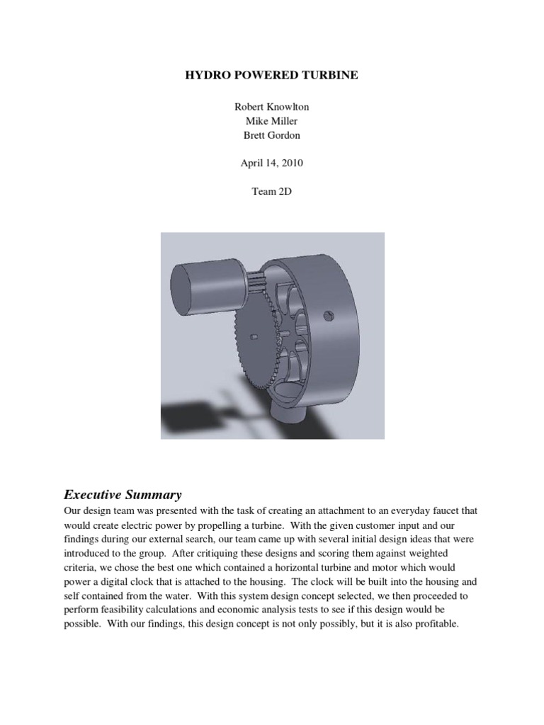 2D Detailed Design | PDF | Turbine | Prototype