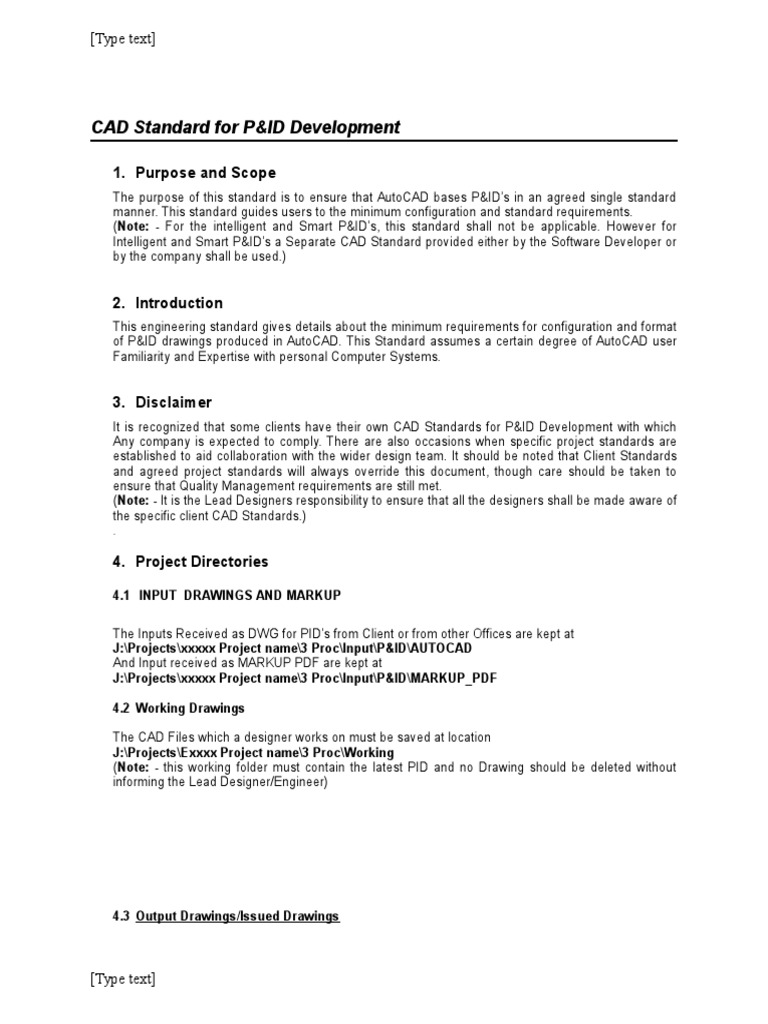 CAD Standard for AutoCAD P&ID | PDF | Auto Cad | Computer Aided Design