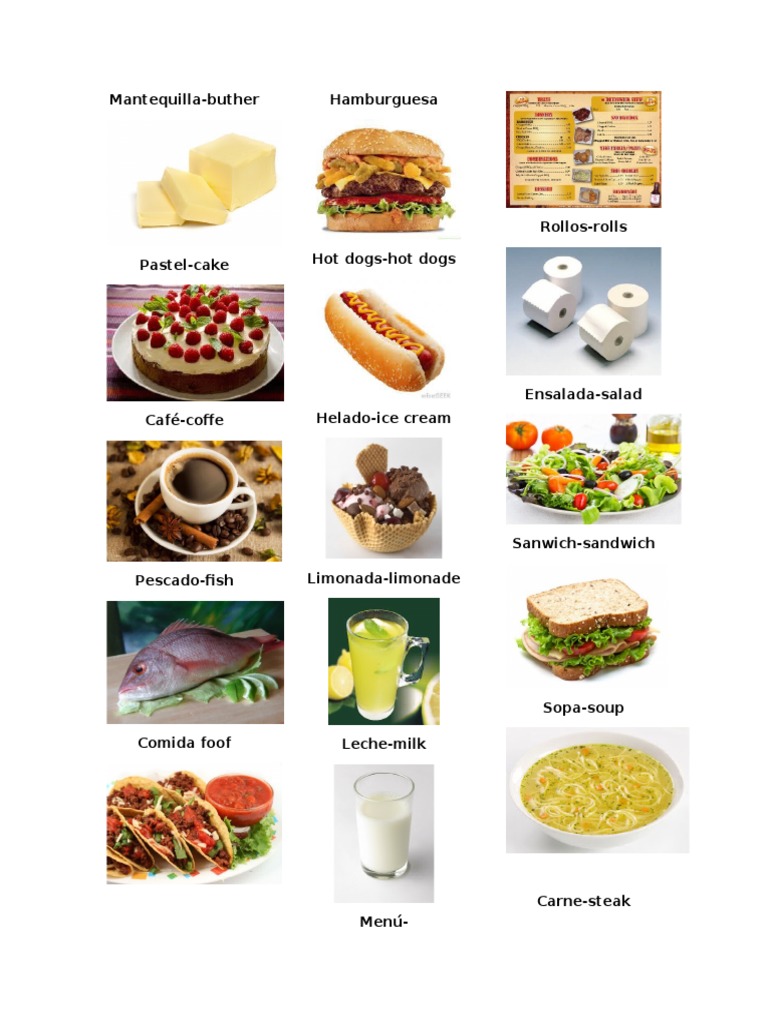 Alimentos en Ingles y Español | PDF
