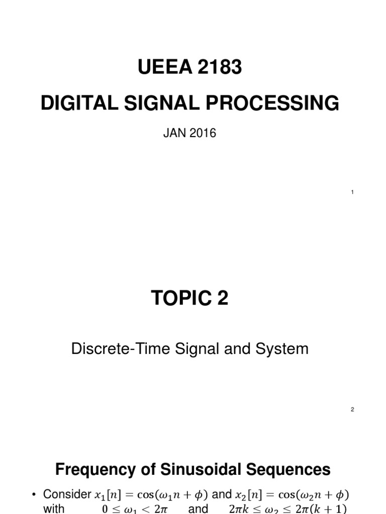 04 Discrete-Time Signal and System | PDF | Trigonometric Functions | Sampling (Signal Processing)