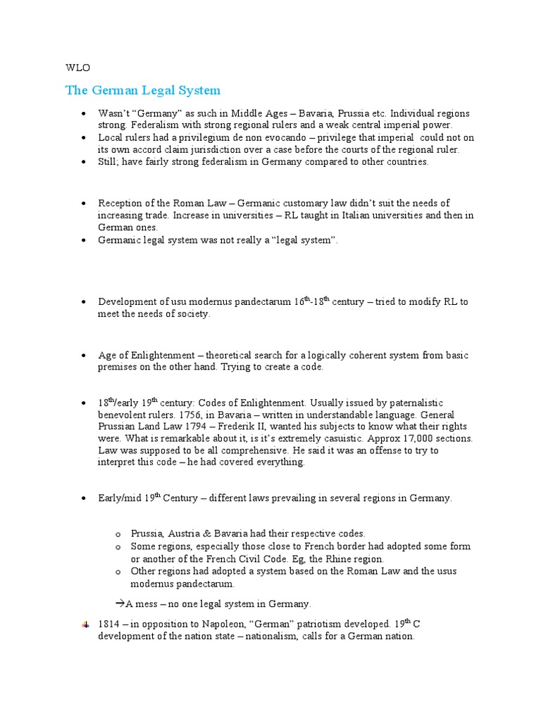 The German Legal System: TH TH | PDF | Precedent | Judgment (Law)