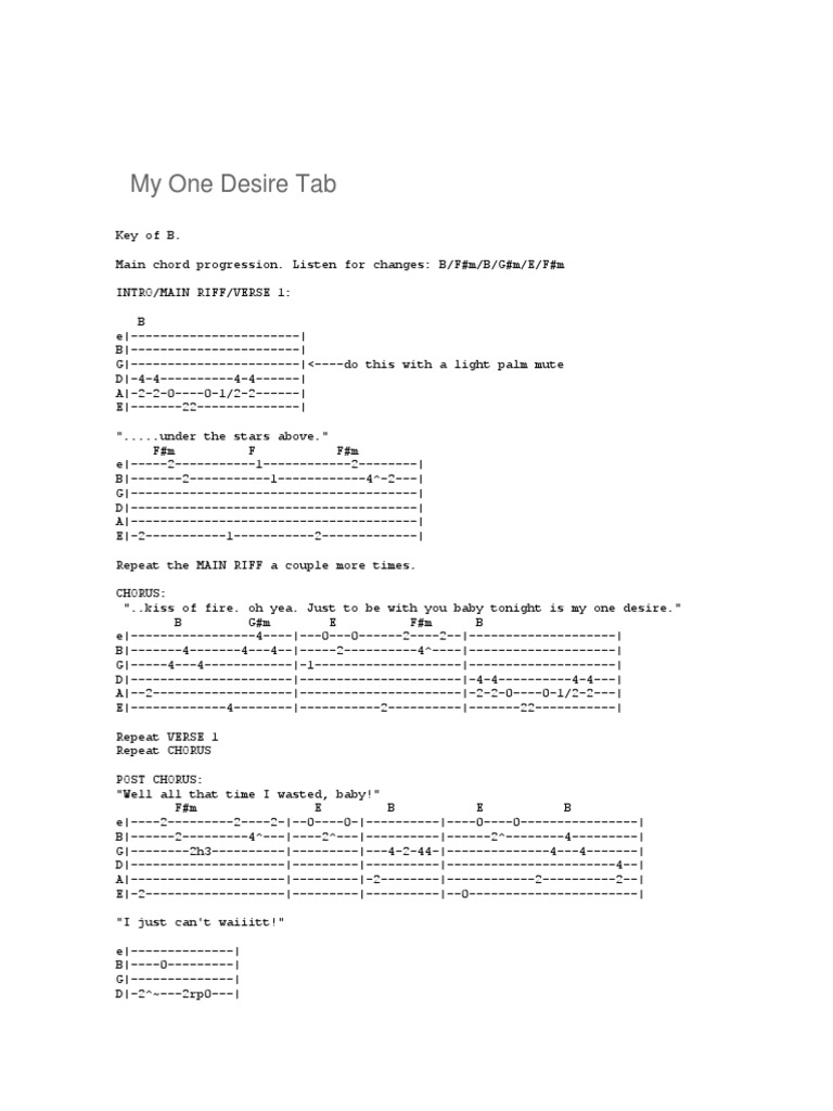 My One Desire Tab | PDF