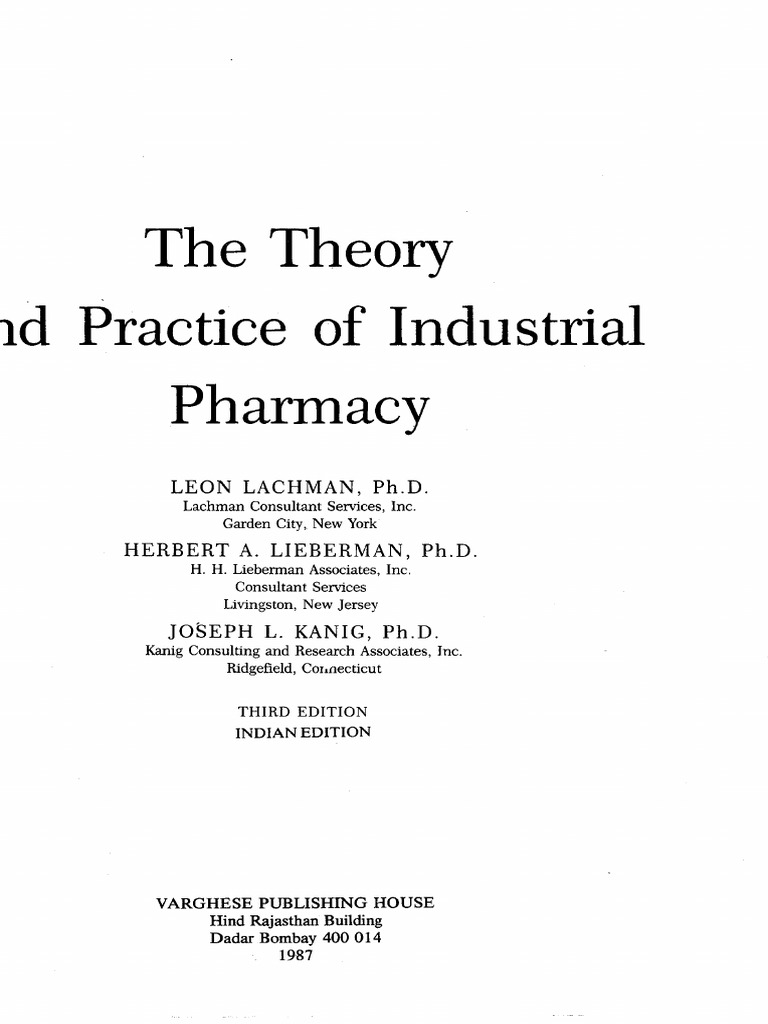 (Leon Lachman) The Theory and Practice of Industrial Pharmacy | PDF