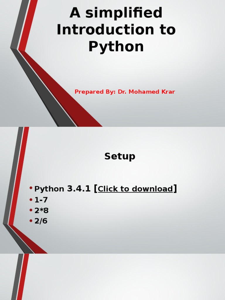 A Simple Introduction To Python | PDF