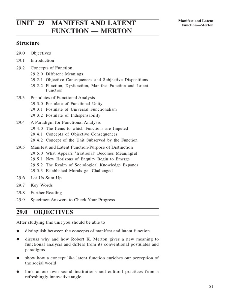 ESO13-29 Manifest and Latent Function Merton | PDF | Consumerism ...