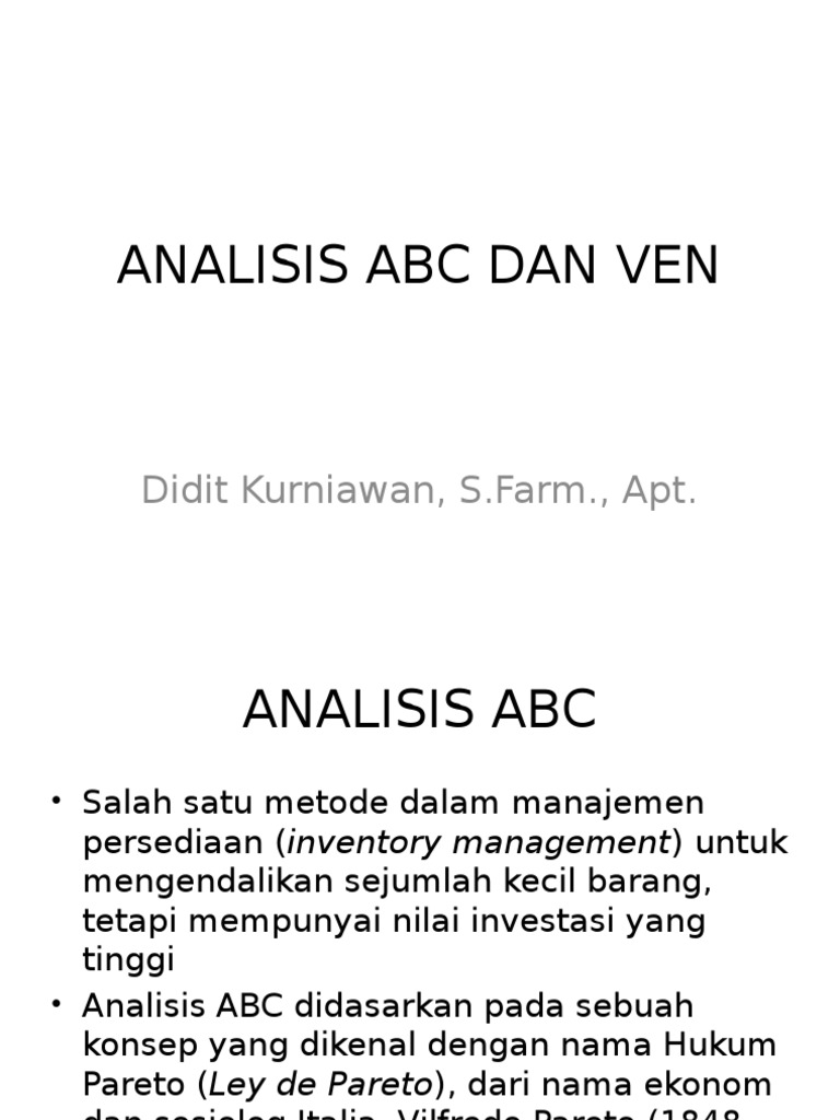 Analisis ABC Dan Ven | PDF