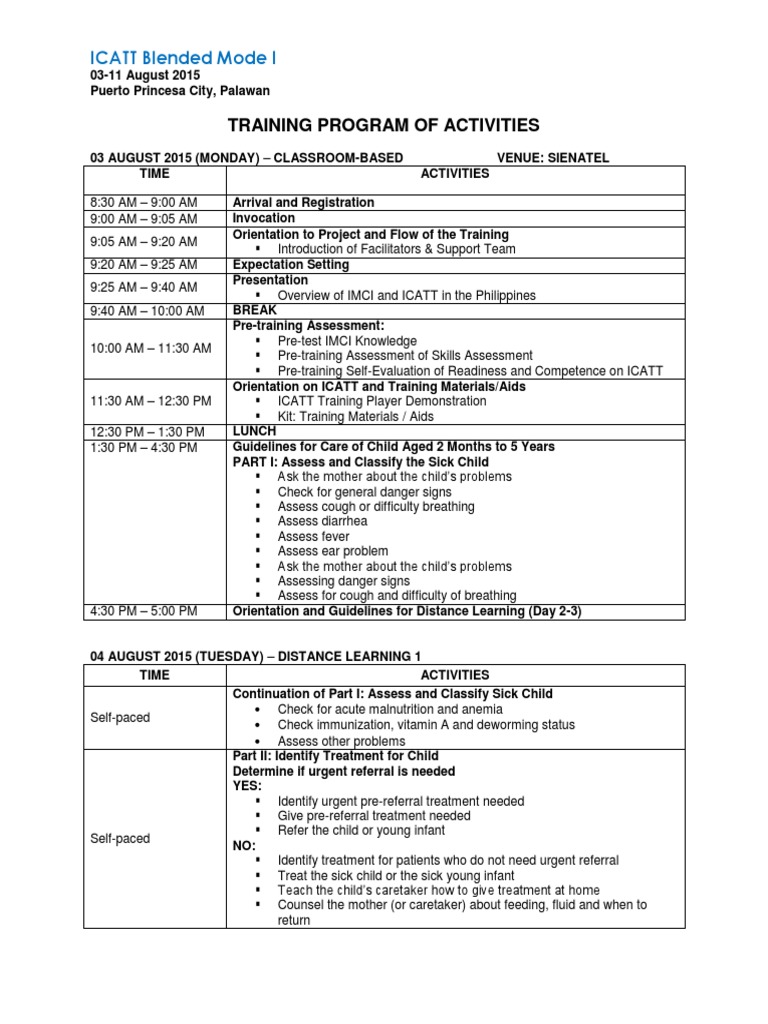 ICATT Training Program Overview | PDF | Health Sciences | Medical ...