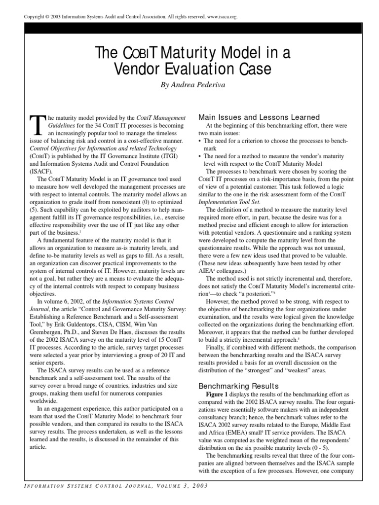 Cobit Maturity Model | PDF