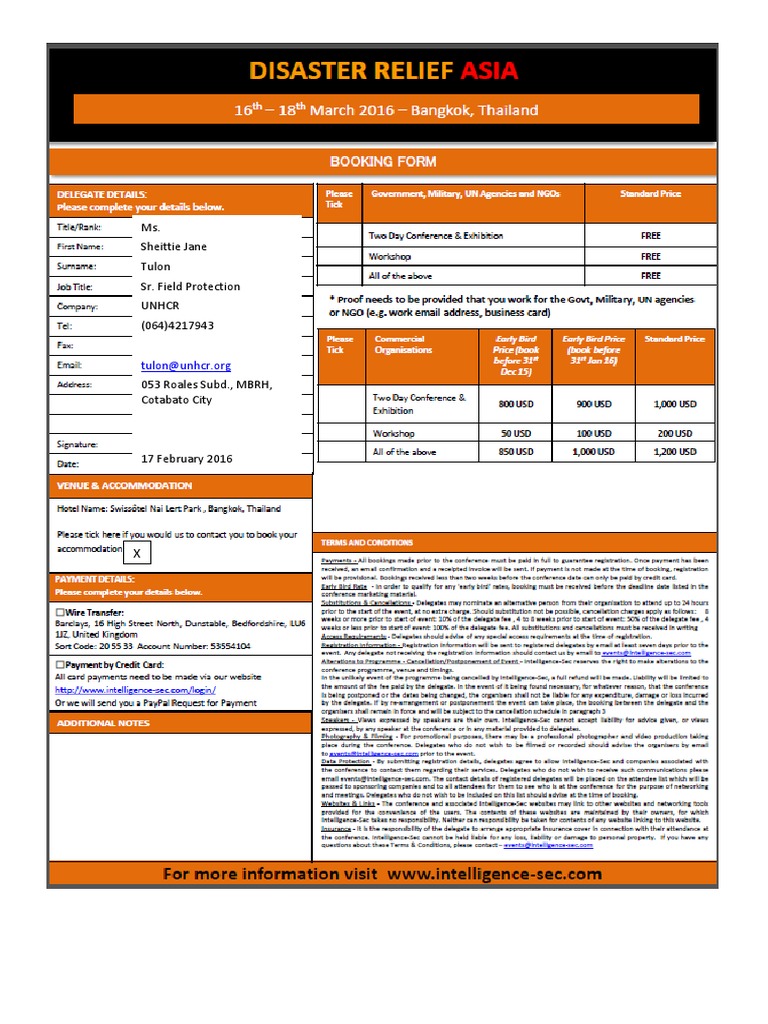 Disaster Relief Form | PDF