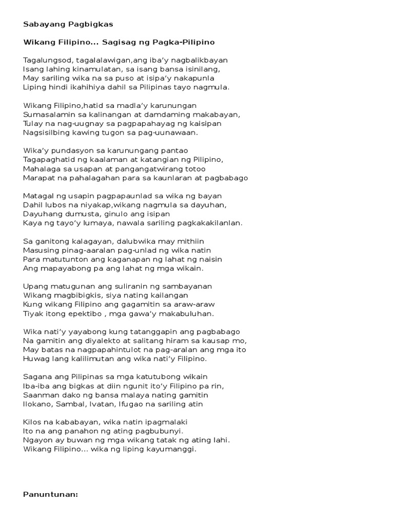 Sabayang Pagbigkas Piece | PDF