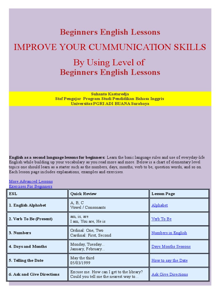 English For Beginners | PDF | Noun | English Language