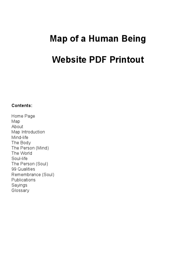 Map of A Human Being PDF | PDF | Soul | Mind