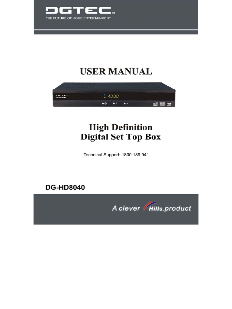 DG-HD8040 User Manual | PDF | Set Top Box | High Definition Television