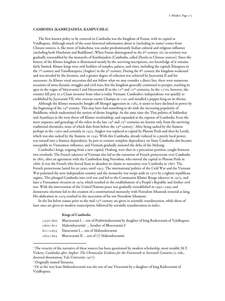 Rulers of Cambodia | PDF | Cambodia | Monarchy