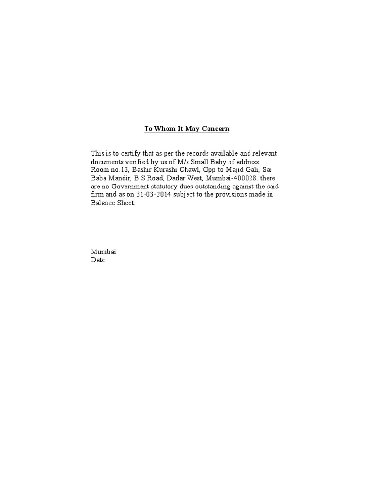 No Statutory Dues Certificate | PDF | Law