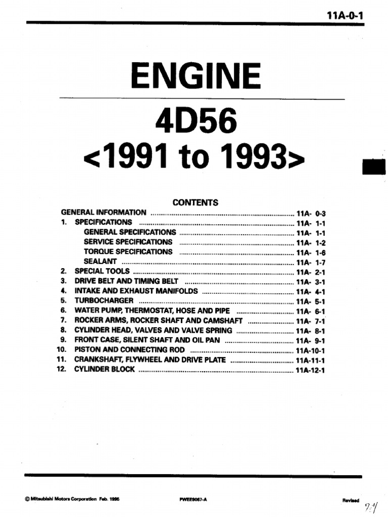 Manual Motor 4D56 | PDF
