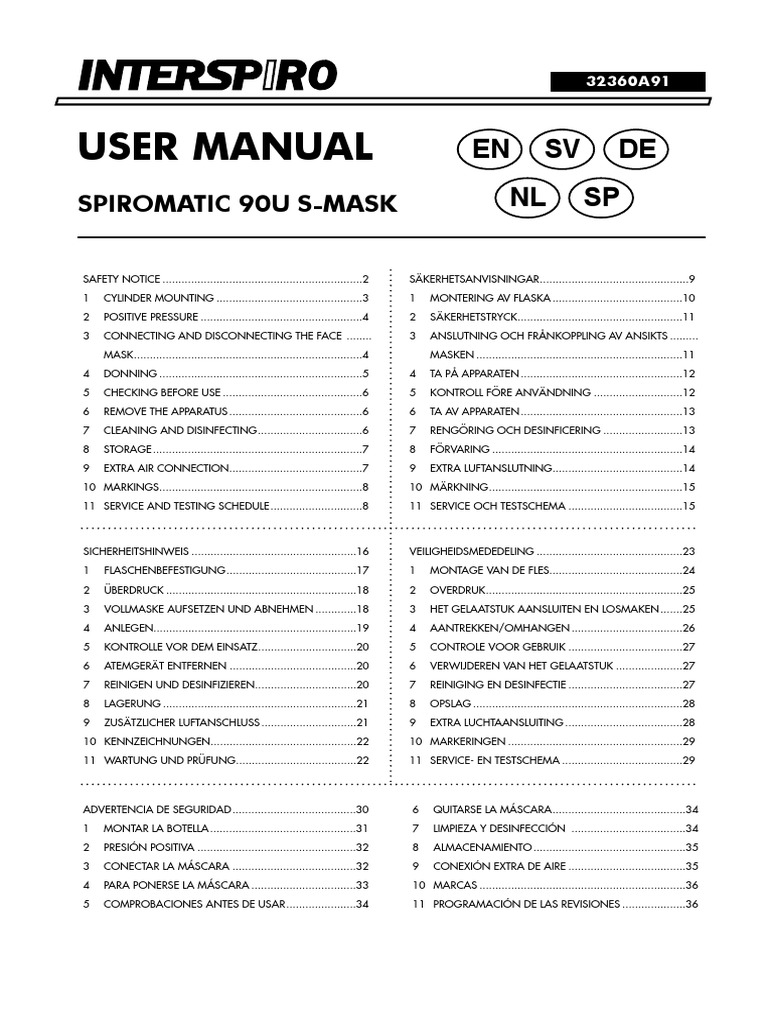 Manual de Uso Del Scba Interspiro