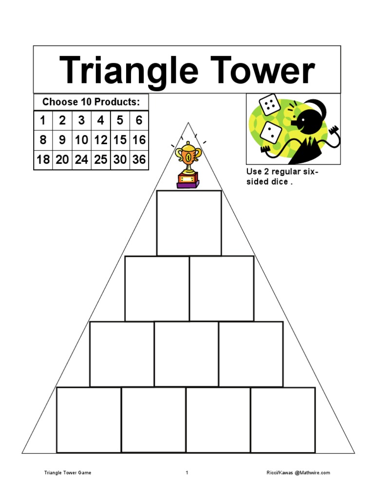 Triangle Tower Math Game Rules | PDF | Games & Activities