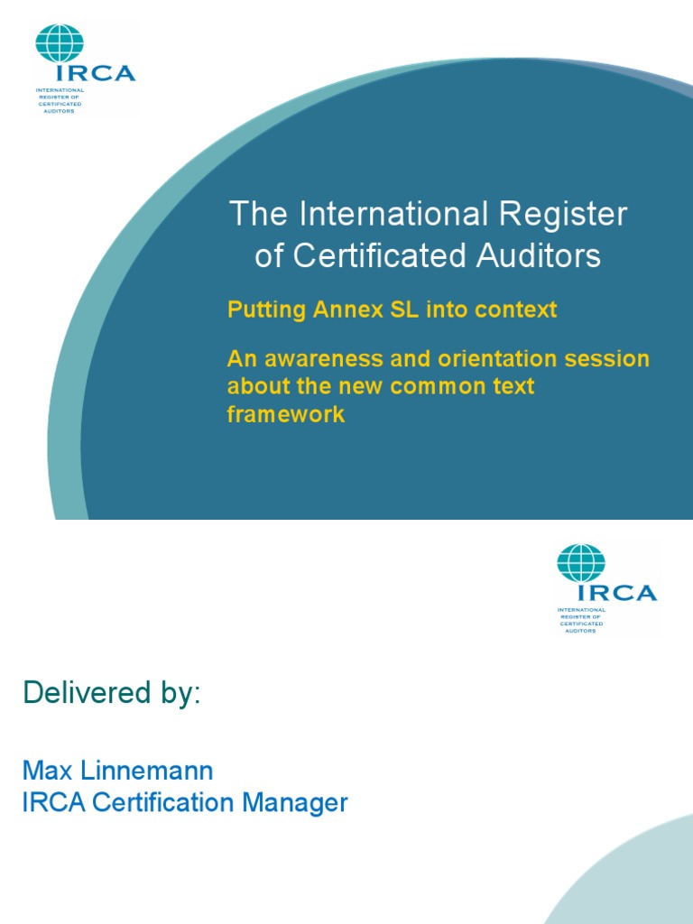 Annex SL Presentation | PDF | Iso 9000 | Business