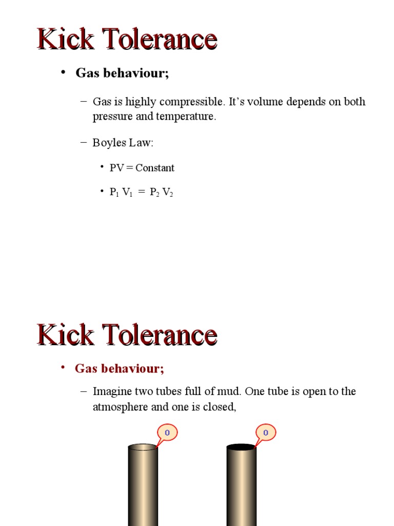 KICK Tolerance | PDF | Pressure | Gases