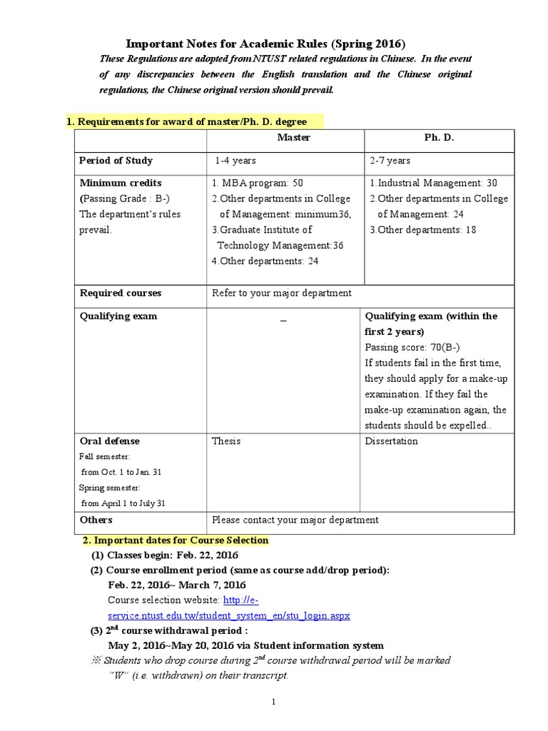 NTUST Graduate Program Guide | PDF | Thesis | Doctor Of Philosophy