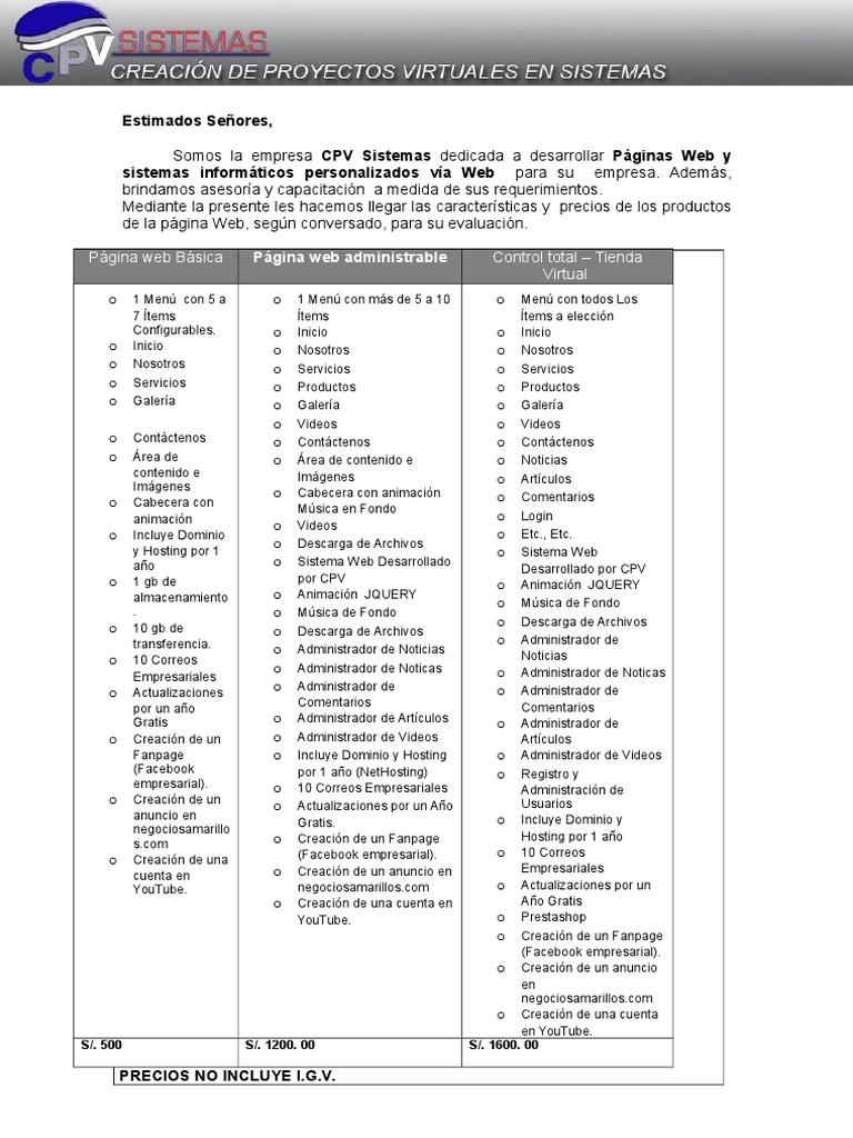 Proforma Web | PDF | Red mundial | Internet y web