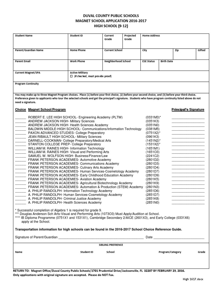 Magnet School App - High School 1617 | PDF | Secondary School | Schools