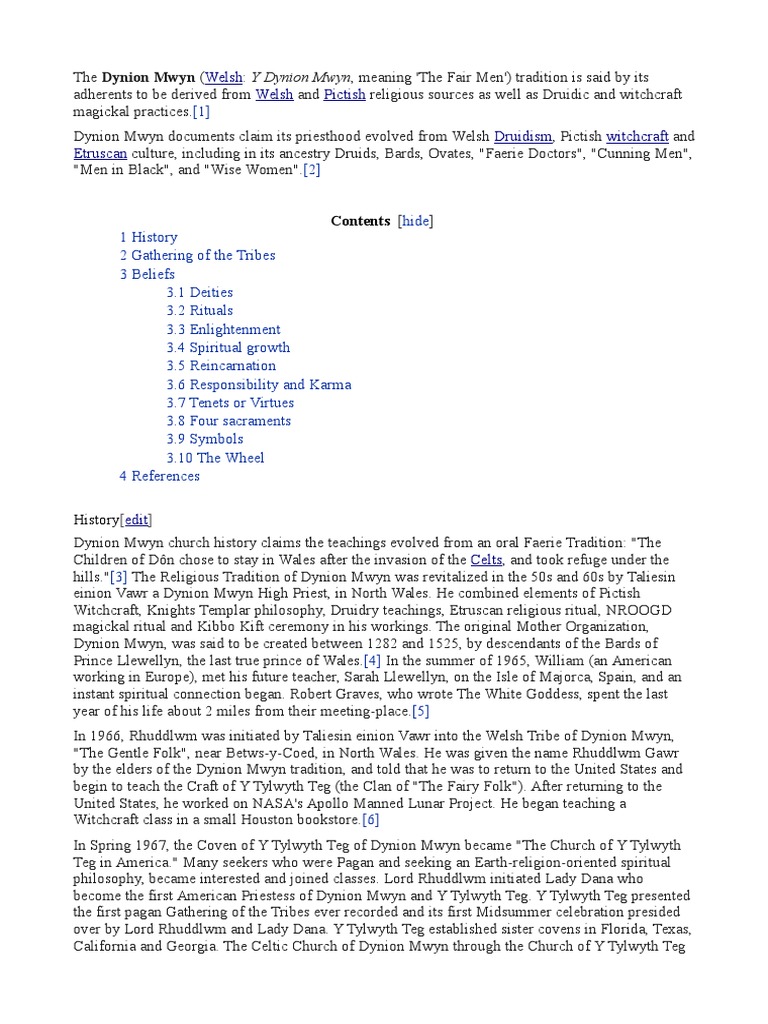 Welsh Pagan Tradition History | PDF | Religious Belief And Doctrine ...