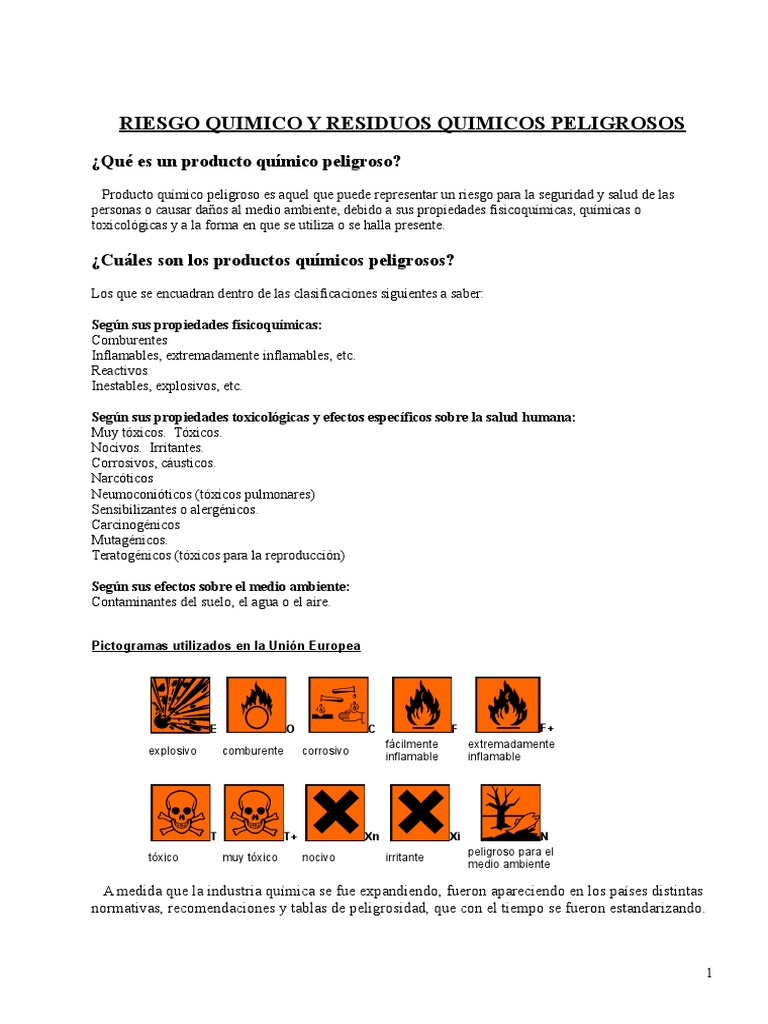 Definición y Clasificación de Residuos Tóxicos | PDF | Residuos | Toxicidad
