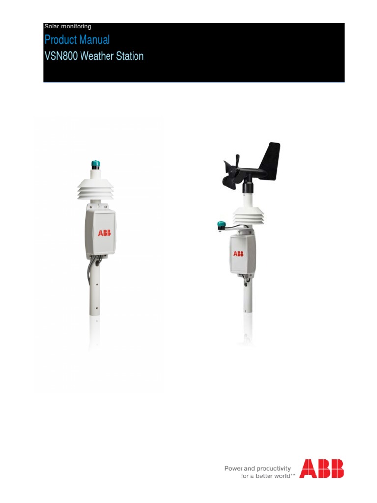 VSN800 Weather Station Product Manual | PDF | Cable | Manufactured Goods
