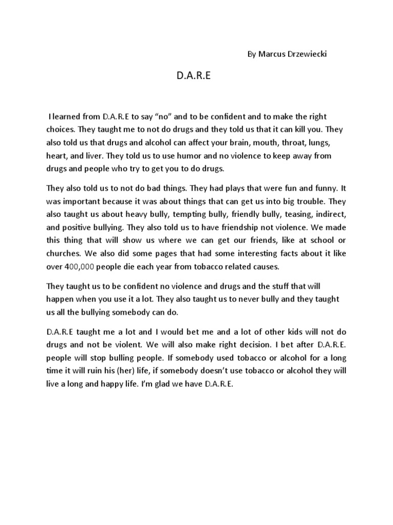 D.A.R.E Program: Lessons on Choices | PDF