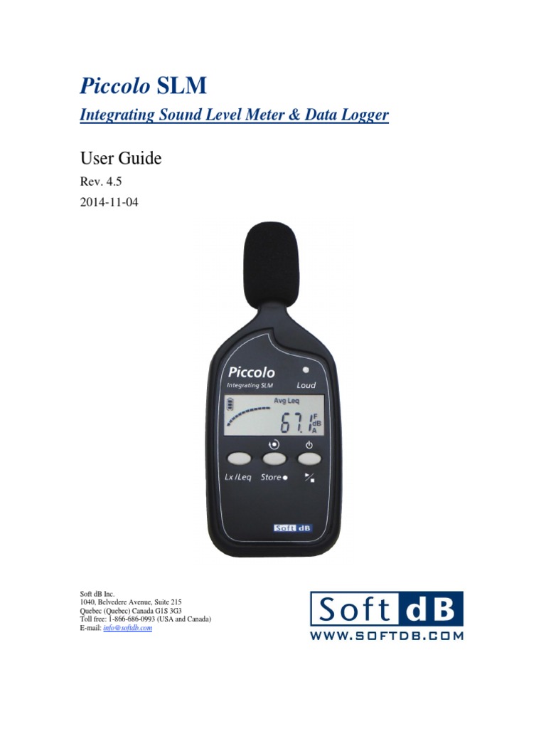 Manual Sonómetro Piccolo Soft DB | PDF | Spectral Density | Calibration