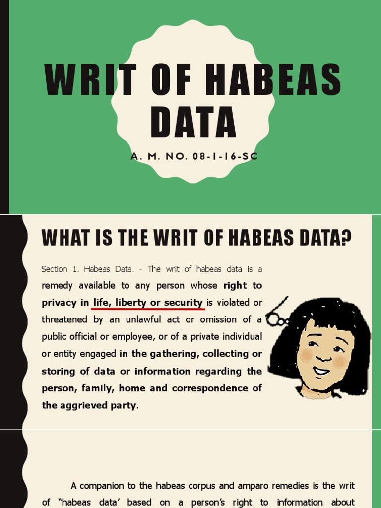 Writ of Habeas Data Final | PDF | Habeas Corpus | Writ