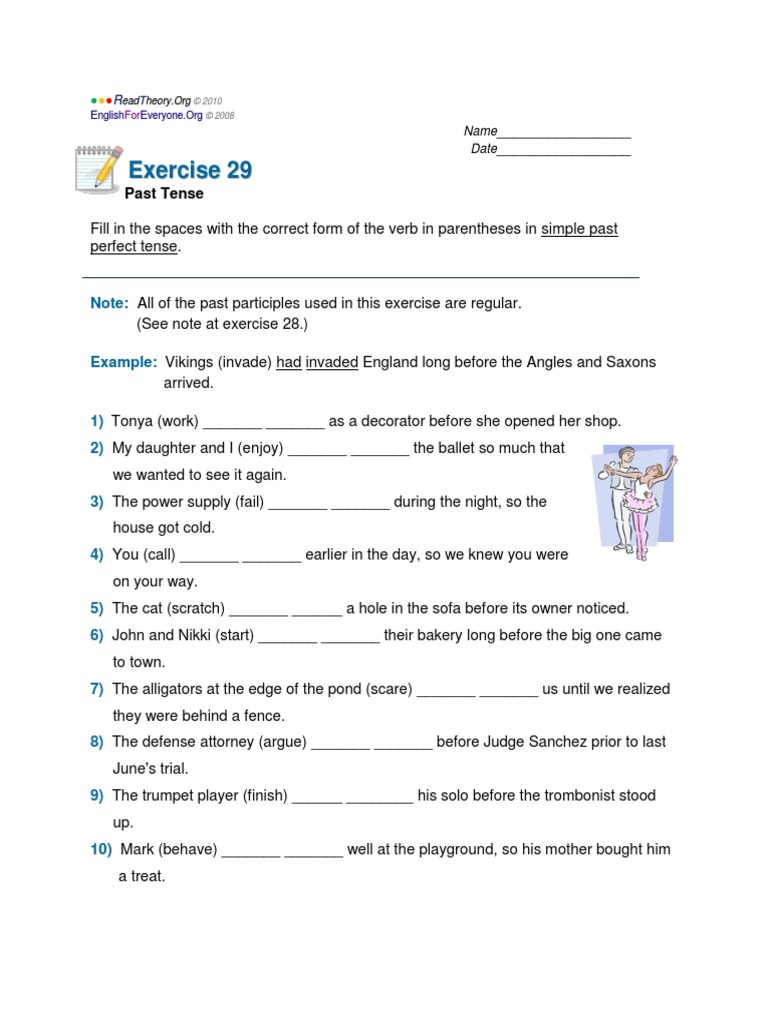 Past Tense Exercise | PDF