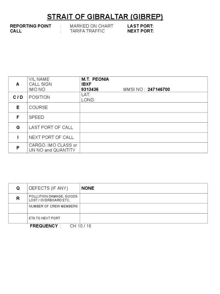 Strait of Gibraltar Gibrep | PDF