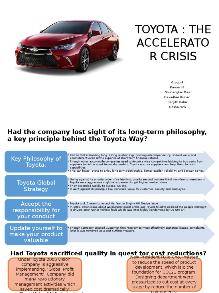 Toyotas Accelerator Crisis Analysis Pdf Toyota Business