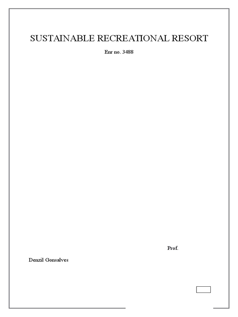 Sustainable Resort Development Plan | PDF | Resort | Spa