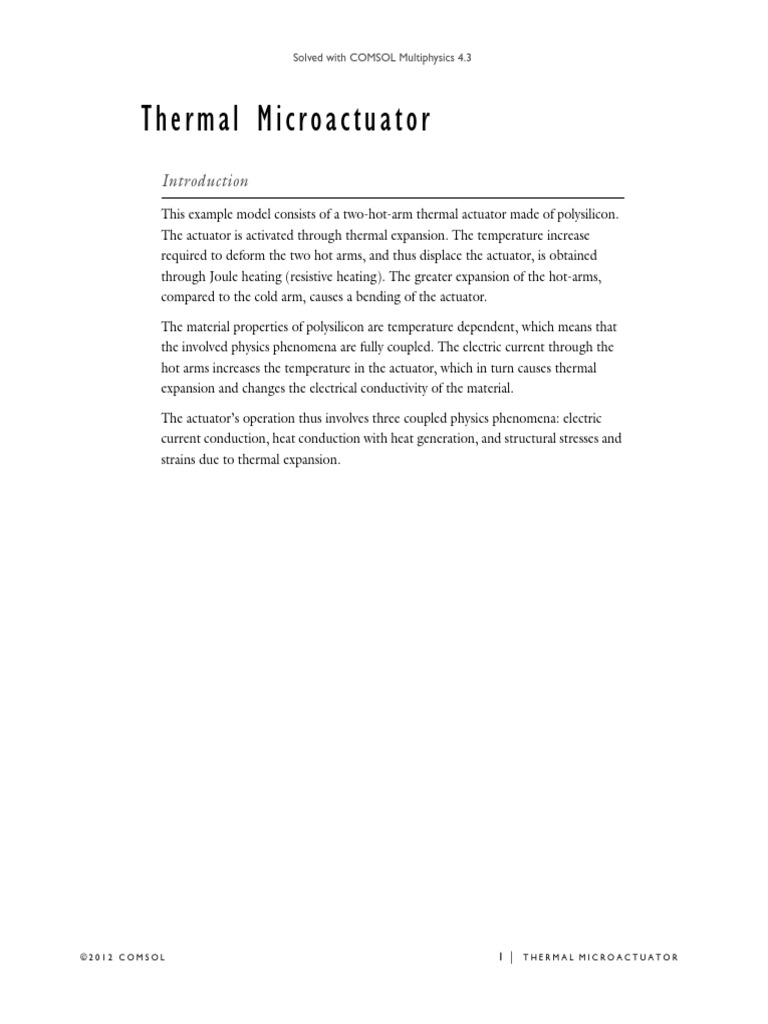 Models - Mems.thermal Actuator Tem Parameterized | PDF | Electrical Resistivity And Conductivity ...
