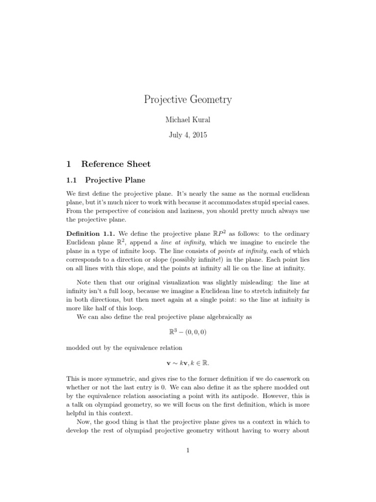 Projective Geometry | Download Free PDF | Triangle | Circle