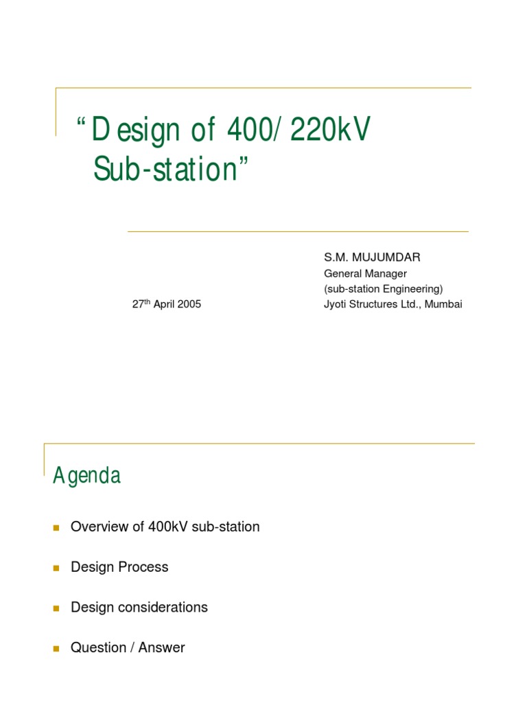 400-200 KV Substation Design | PDF | Electrical Substation | Electrical ...