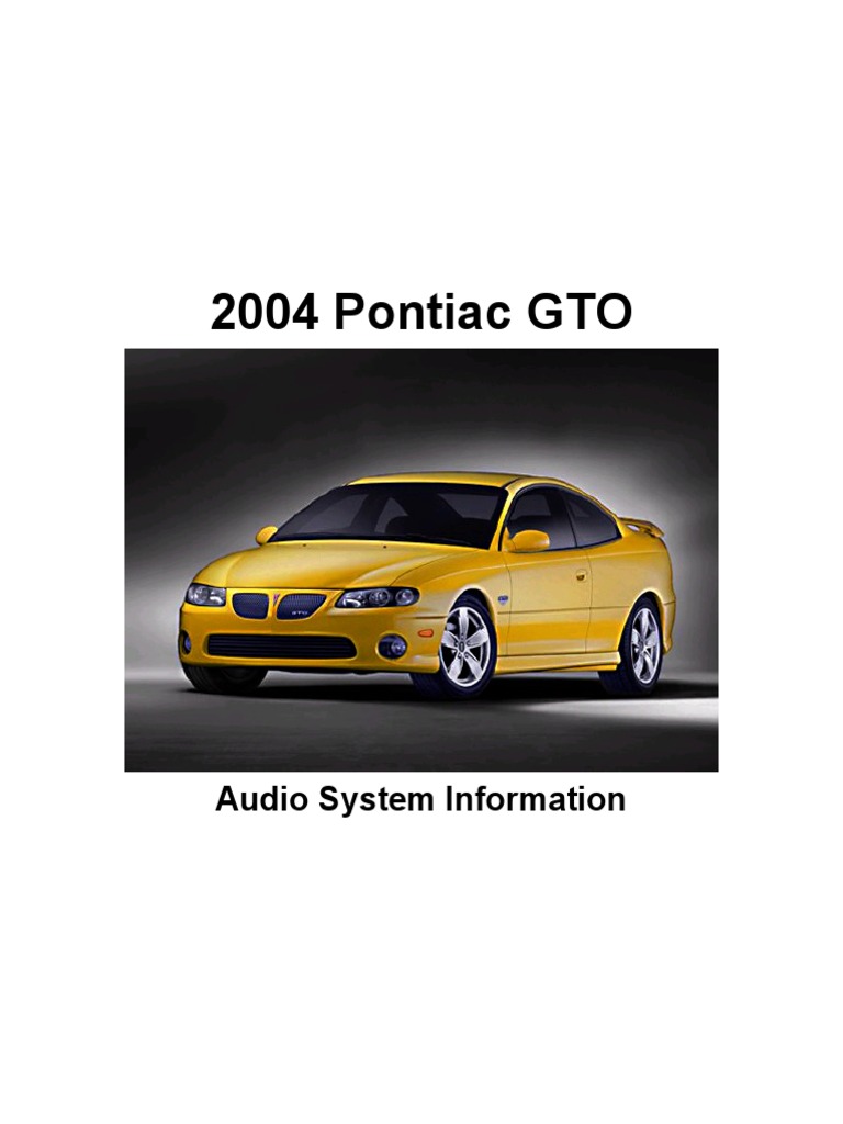 GTO Audio System Information | PDF | Radio | Electromagnetic Interference