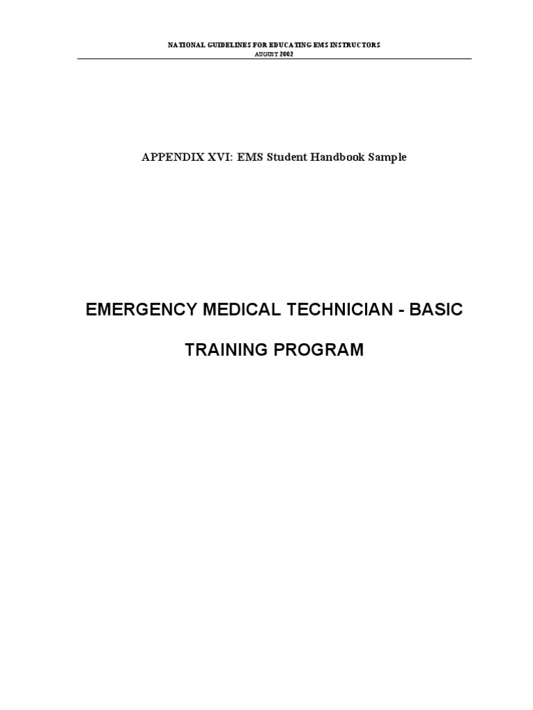 Appendix XVI - EMS Student Handbook-Sample | PDF | Emergency Medical ...
