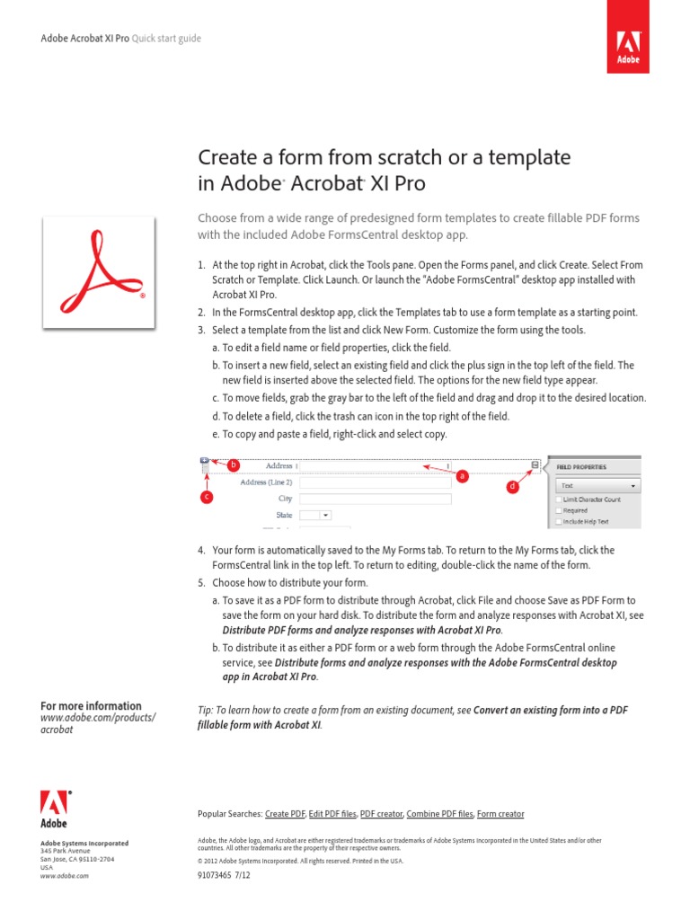 Acrobat XI Pro Form Creation Guide | PDF | Computers